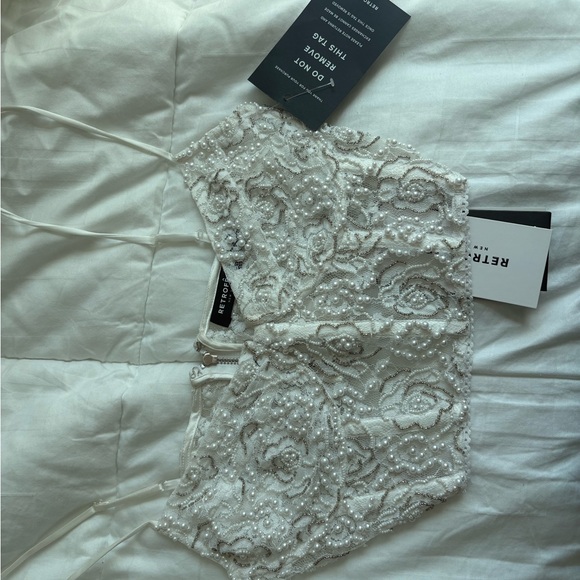 Retrofete | Tops | New Nwt Retrofete Revolve Pessa Beaded Lace Bustier ...